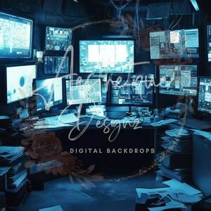 Shady Hacker's Cave Digital Backdrop for Underground Black Hat Hacker ...