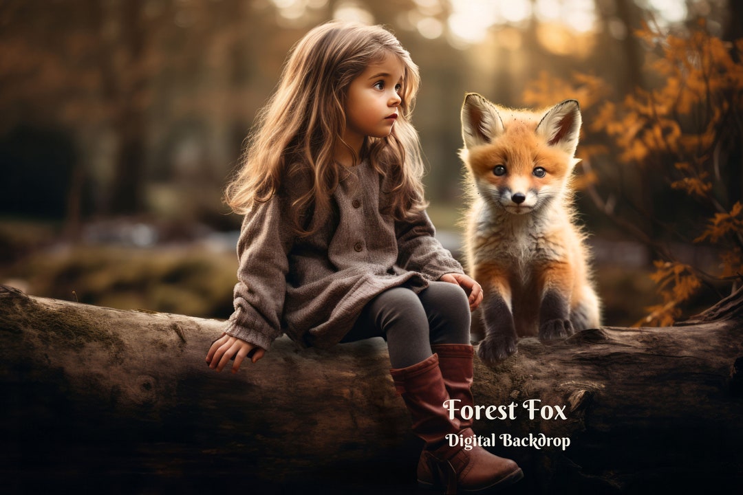 Forest Fox Digital Backdrop Cute Fox Digital Background Animal Lover ...