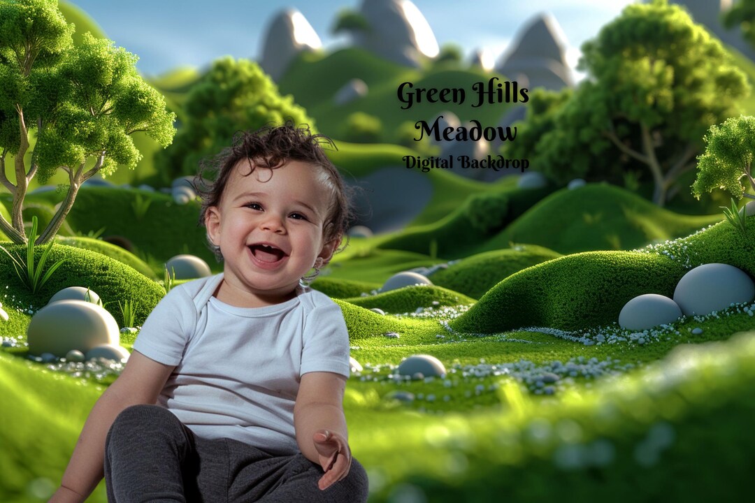 Green Hills Meadow Digital Backdrop for Creative Fantasy Composite ...