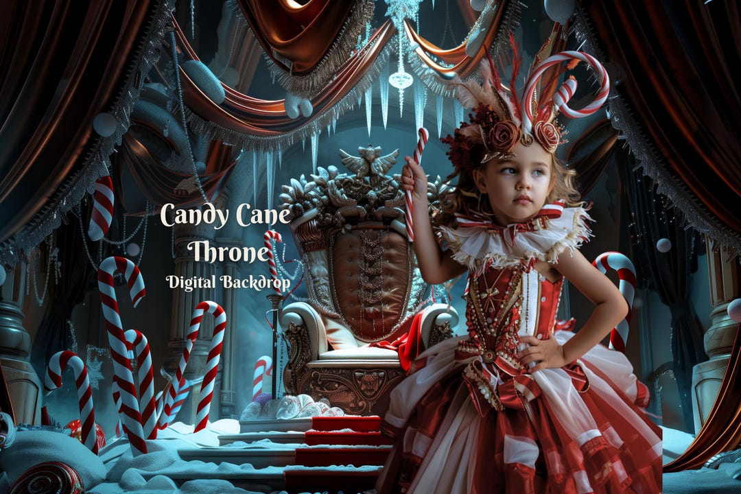 Candy Cane Throne Digital Backdrop Kid's Imagination Land Digital ...