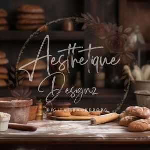 Little Baker Digital Backdrop Rustic Bakery Photography Background for ...