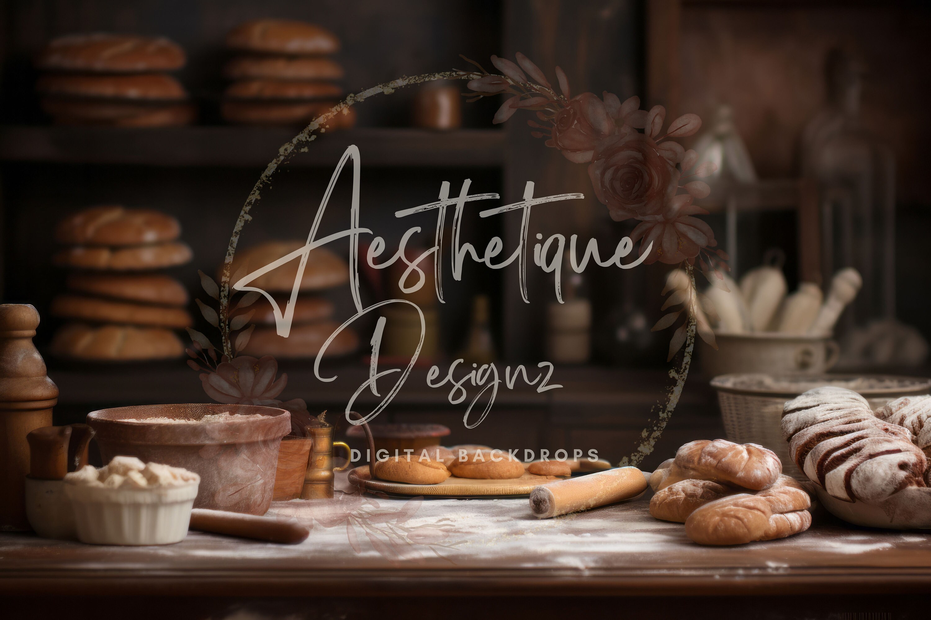 Little Baker Digital Backdrop Rustic Bakery Photography - Etsy