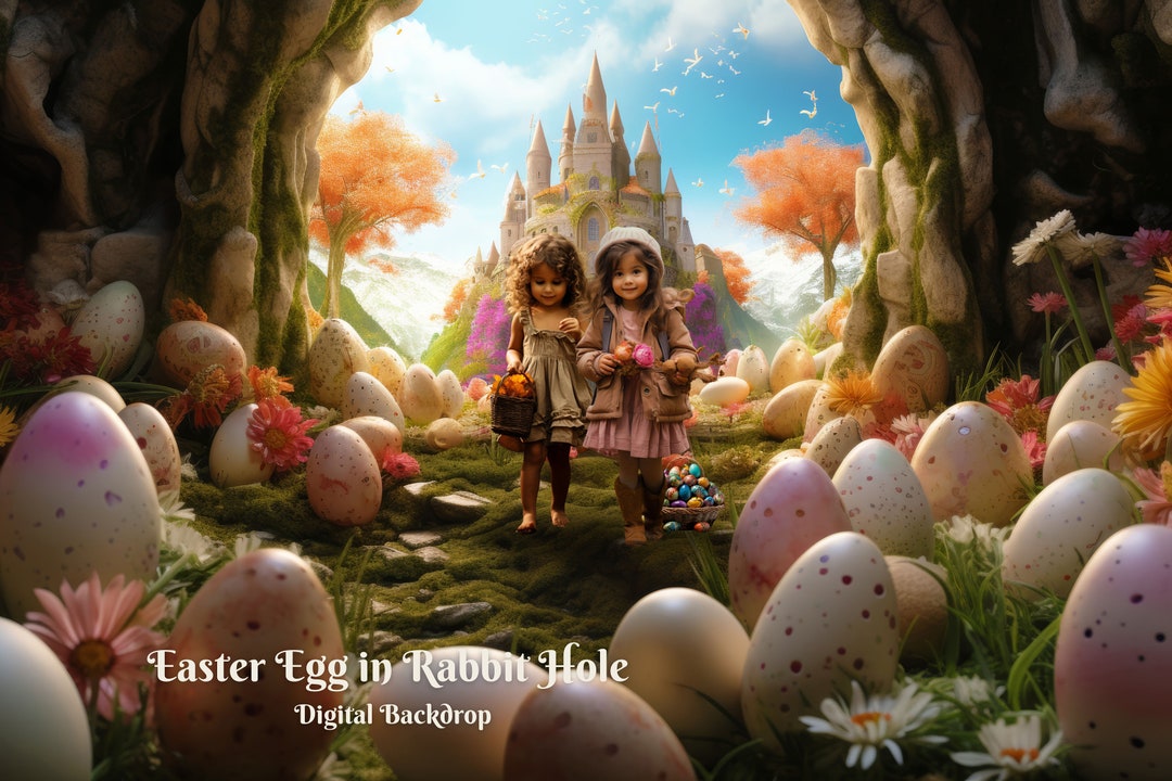 Easter Rabbit Hole Digital Backdrop for Easter Egg Hunt Composite Image ...