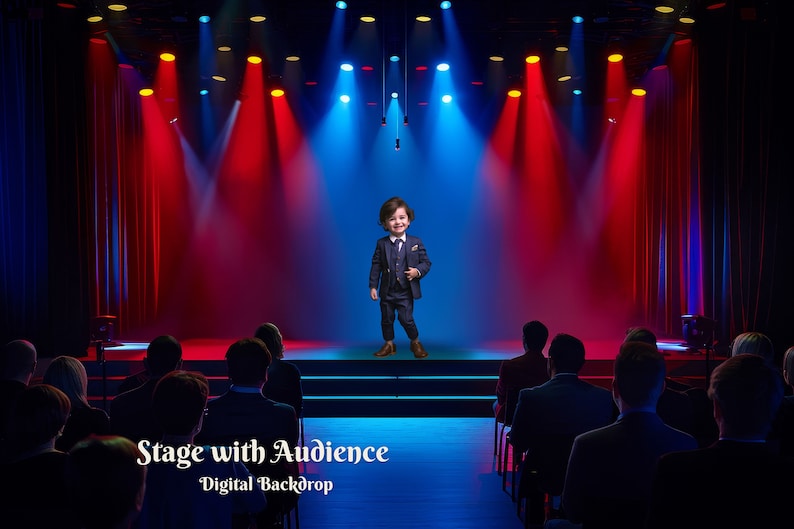 Stage With Audience Digital Backdrop Modern Performance Theater ...
