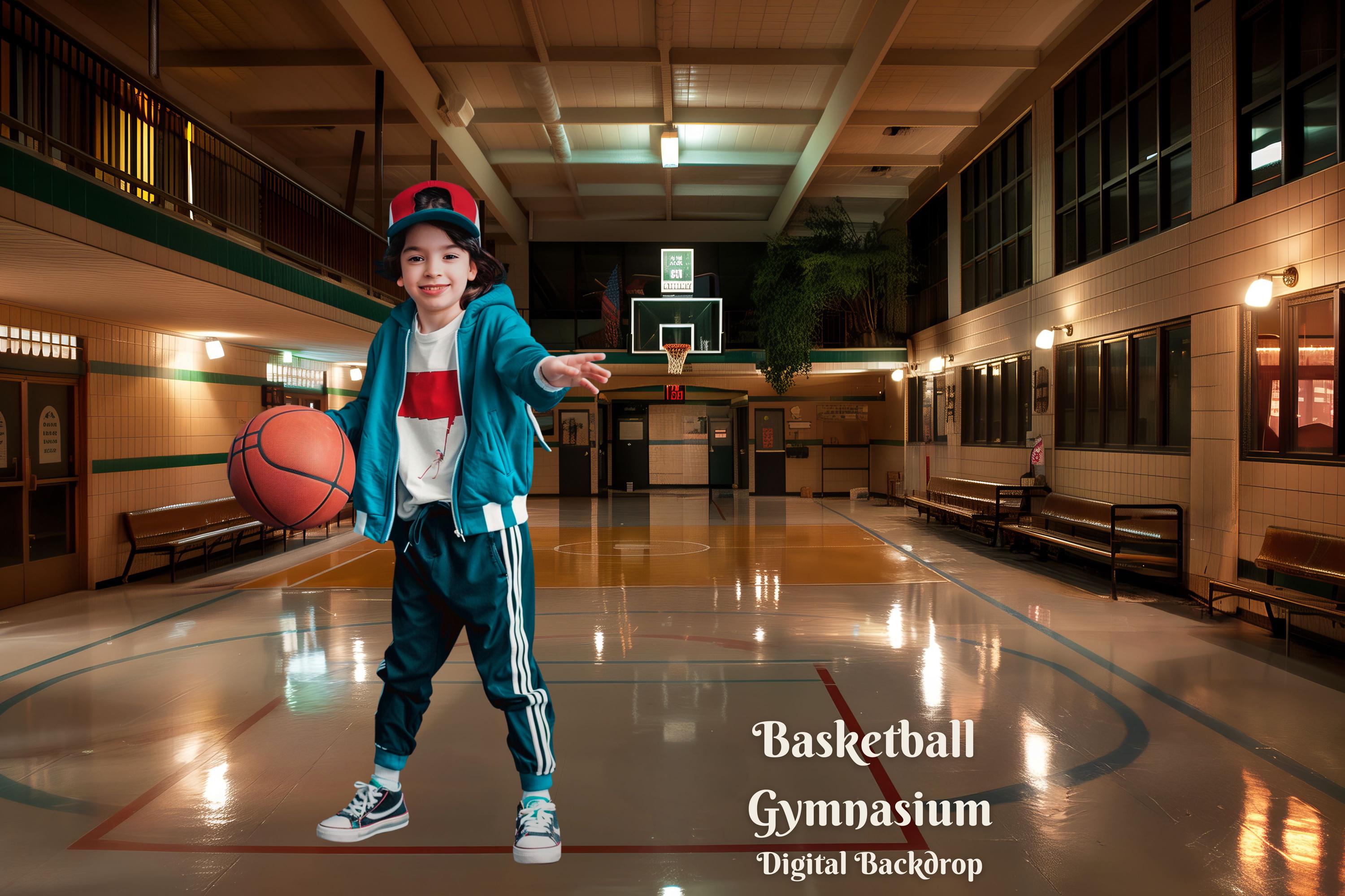 Basketball Gymnasium Digital Backdrop for College Basketball Gym ...