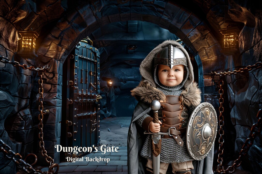Dungeon's Gate Backdrop Kid Knight's Digital Background for Boss Room ...