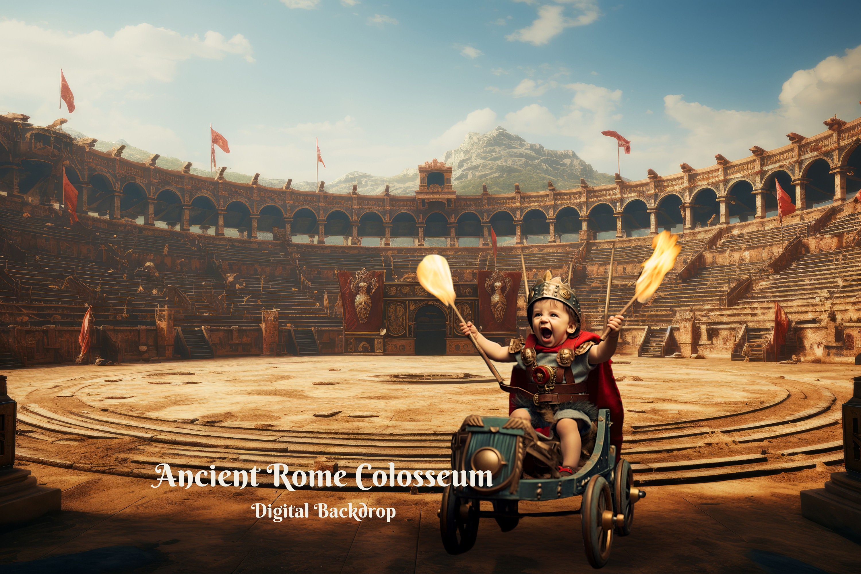 Ancient Rome Colosseum Digital Backdrop for Chariots Composite Images ...