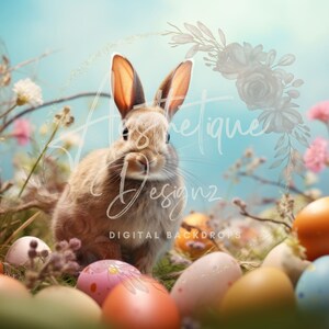 Easter Bunny Digital Backdrop for Easter Egg Hunt Composite Images ...
