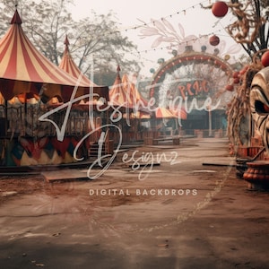 Creepy Old Circus Digital Backdrop Old Desolate Circus Photo Background ...