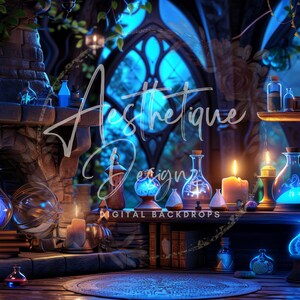 Medieval Potion Room Digital Backdrop Wizard's Mana Potion Photo Overlay for Potion Making ...
