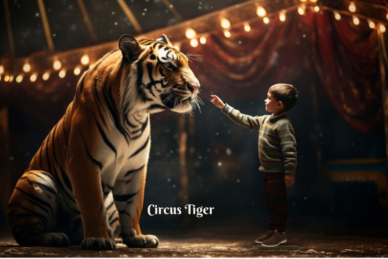 Circus Tiger Digital Backdrop Taming a Wild Tiger Photography ...