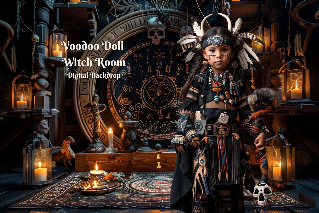 Voodoo Doll Witch Room Digital Backdrop Wizard's Altar Background ...