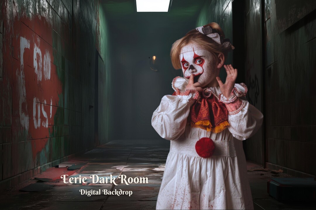 Eerie Dark Room Digital Backdrop Haunted House Photo Background for ...