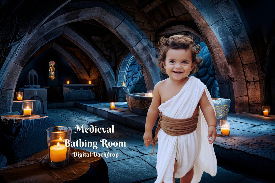Medieval Bathing Room Digital Backdrop Digital Background Gothic Period ...