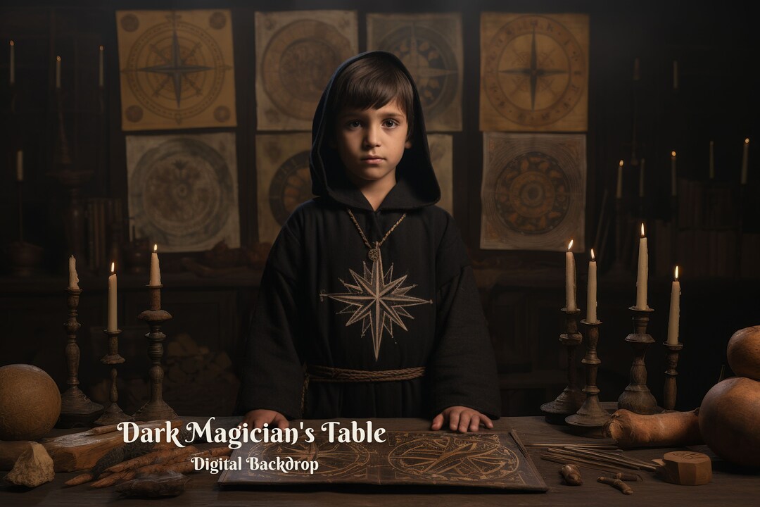 Dark Magician's Table Digital Backdrop Wizard Spell Casting Background ...