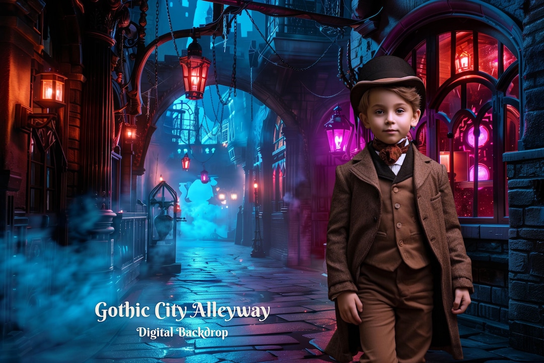Gothic City Alleyway Digital Backdrop for Haunted Alley Composite ...