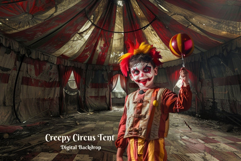 Creepy Circus Tent Digital Backdrop Old Desolate Circus Photo ...