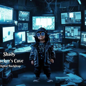 Shady Hacker's Cave Digital Backdrop for Underground Black Hat Hacker ...