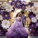 Purple Floral Arch Backdrop Violet and Gold Digital Background Lavender ...