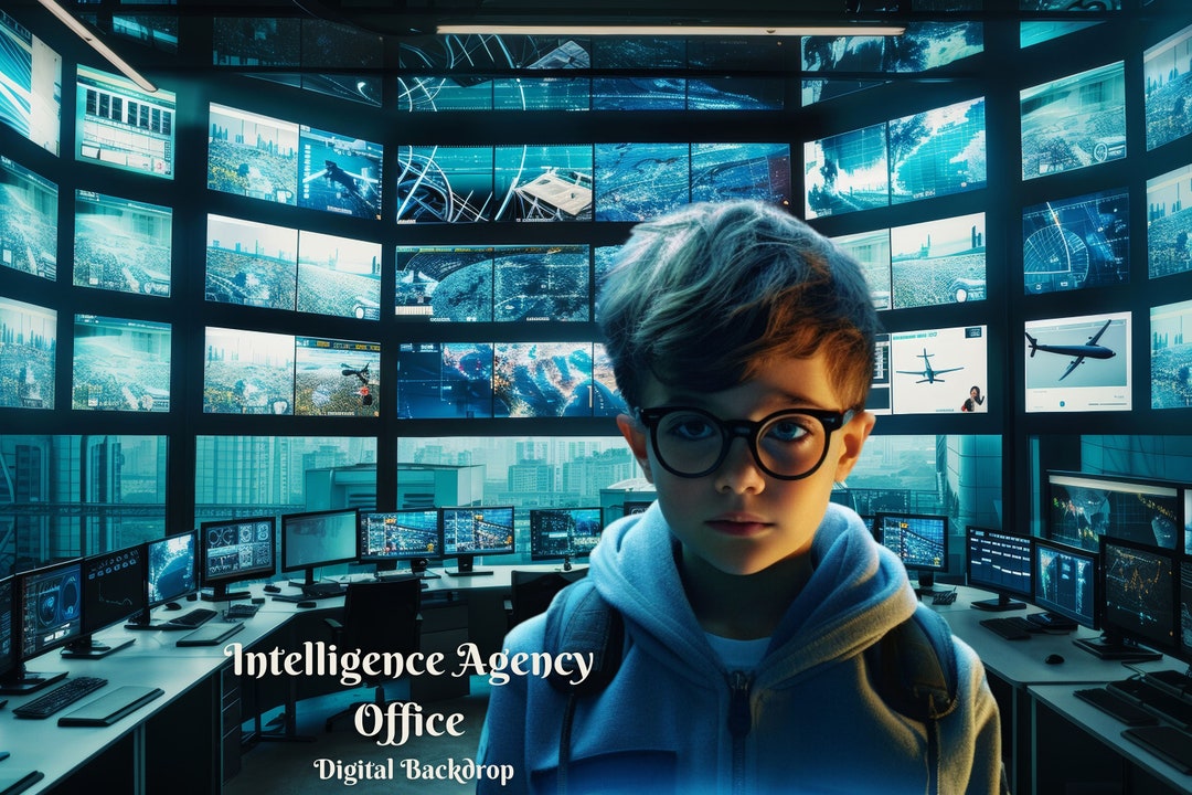 Intelligence Agency Office Digital Backdrop for Government Surveillance ...