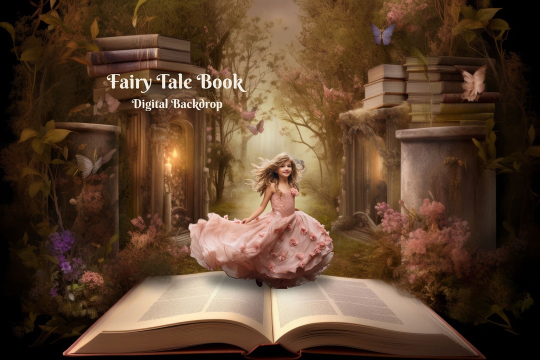 Fairy Tale Book Digital Backdrop Fantasy Land Digital Background Fairy ...