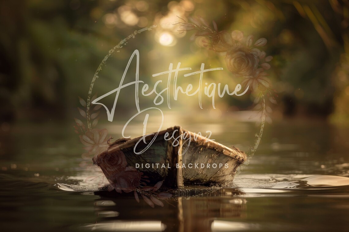 Swamp Boat Digital Backdrop for Small Fishing Boat Photo Background for ...