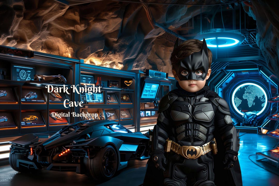 Dark Knight Cave Digital Backdrop for Bunker Tech Office Composite ...