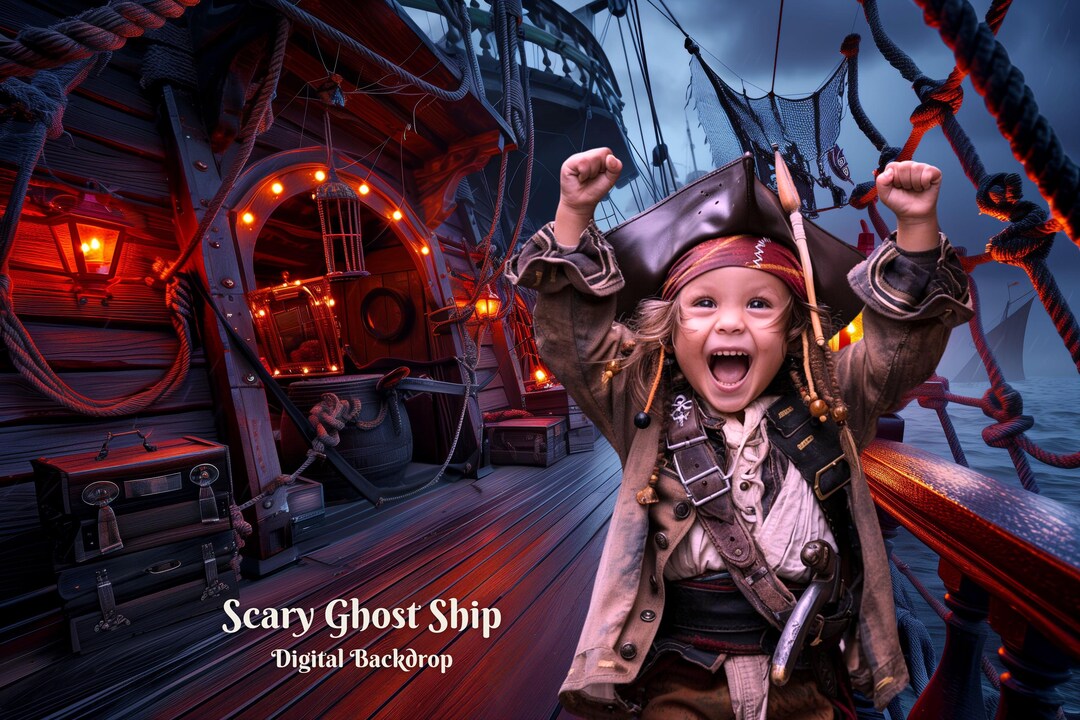Scary Ghost Ship Digital Backdrop the Flying Dutchman Digital ...