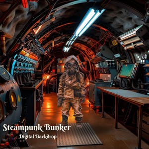 Steampunk Bunker Digital Backdrop for Post Apocalyptic Era Technology ...