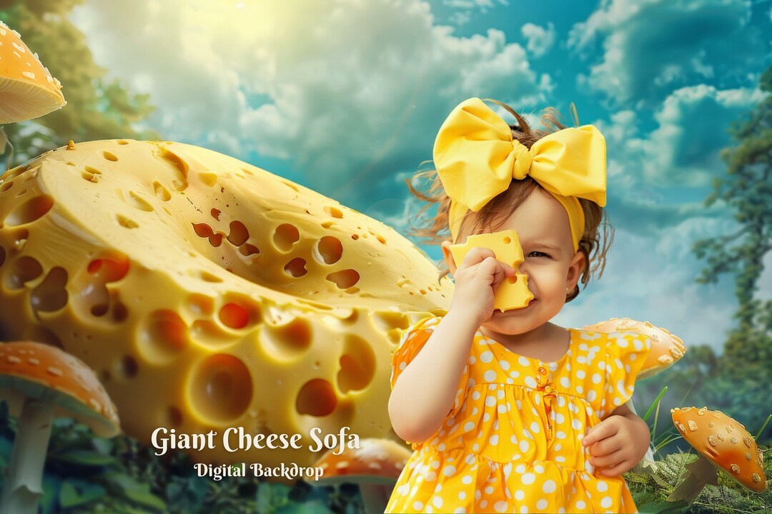 Giant Cheese Sofa Digital Background Cheese Fantasy Land Photoshop ...