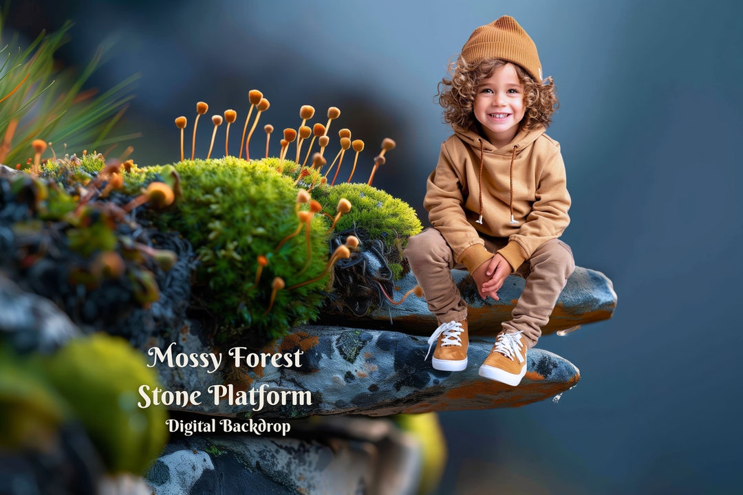 Mossy Forest Stone Platform Backdrop for Rock Formation Composite ...