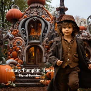Fantasy Pumpkin House Digital Backdrop Fairy Tale House Digital ...