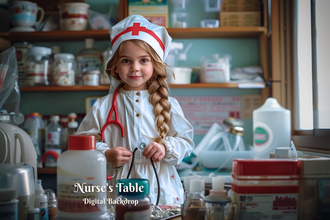 Nurse's Table Digital Backdrop Medical Assistance Background Fantasy ...
