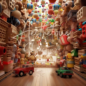 Wonder-filled Toy Factory Digital Backdrop Santa's Workshop Composite ...