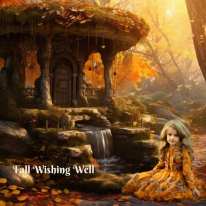 Fall Wishing Well Digital Backdrop Autumn Dreams Photo Background for ...