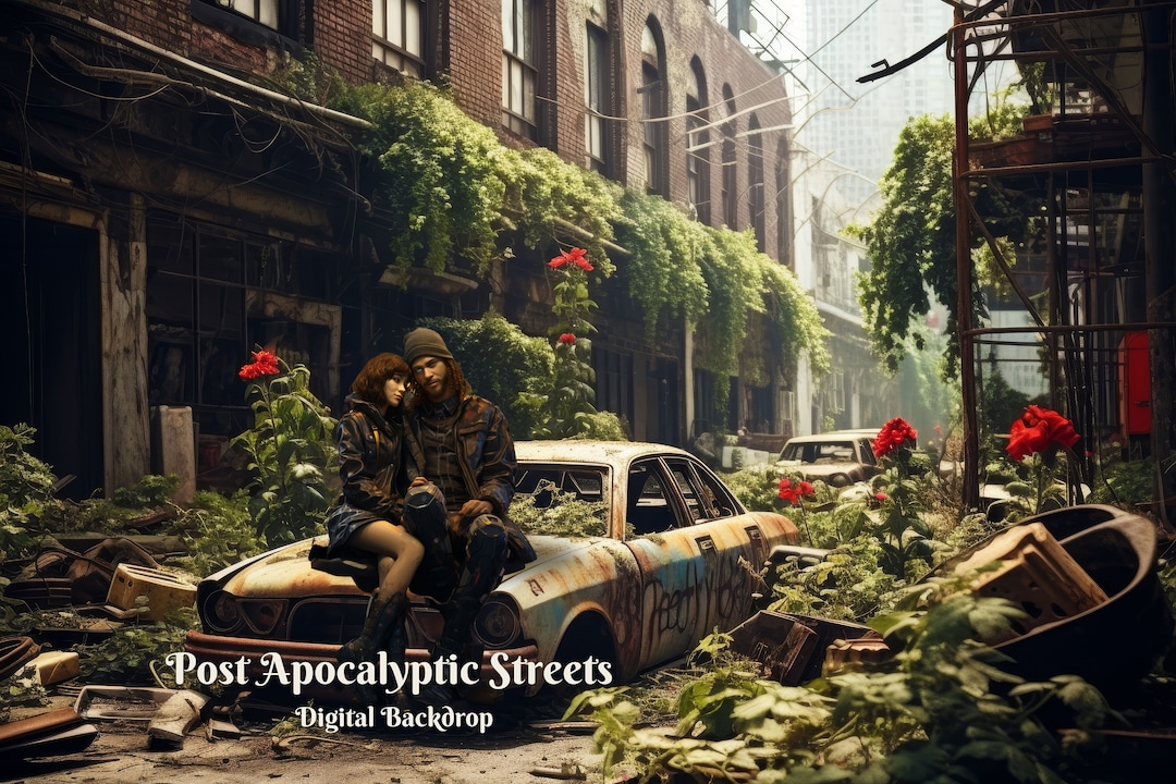 Post Apocalyptic Streets Digital Backdrop for Abandoned City Composite ...