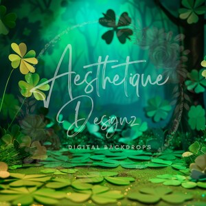 Lucky Forest Digital Backdrop St. Patrick's Day Digital Background Four ...