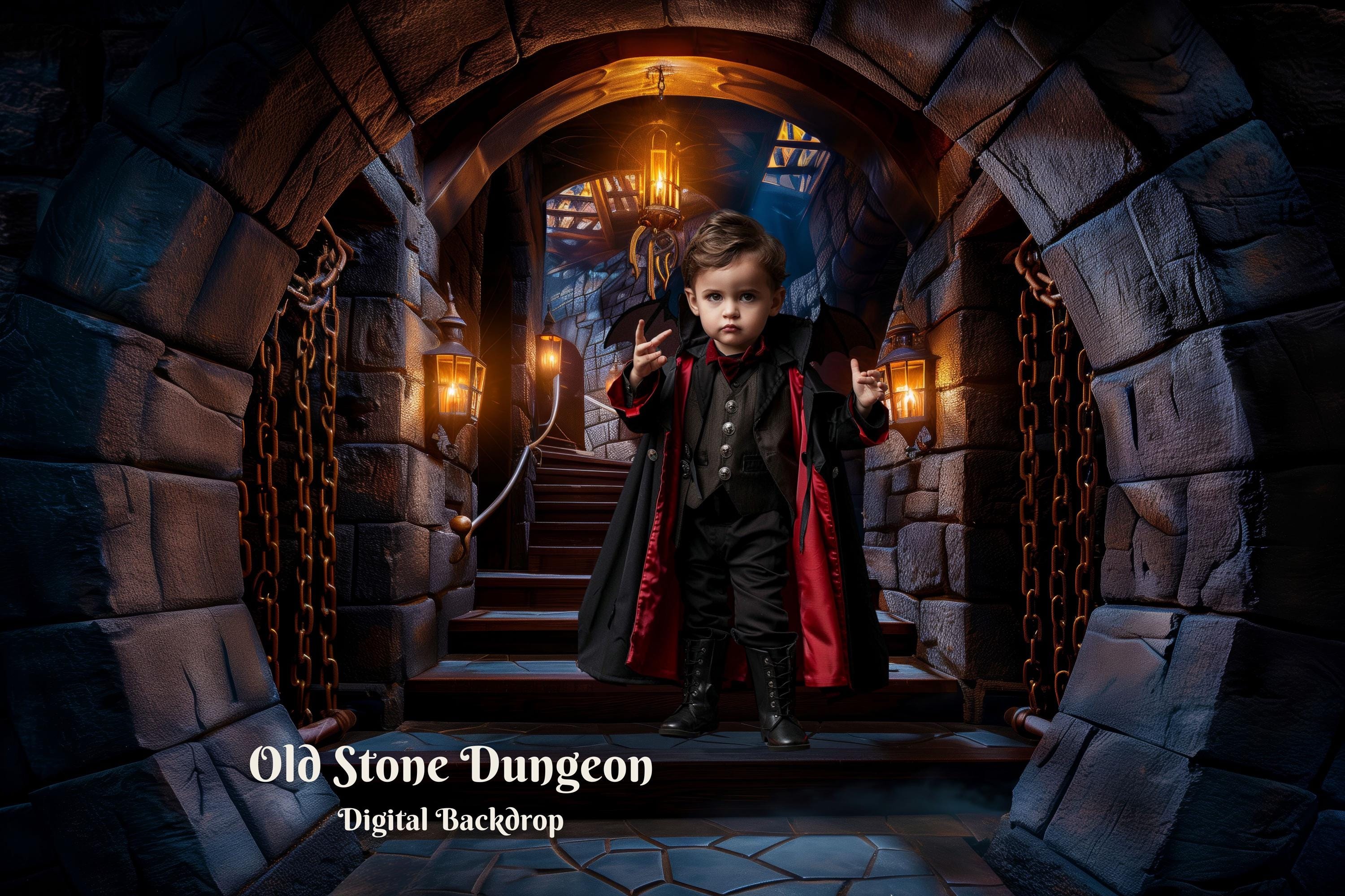 Old Stone Dungeon Backdrop Underground Castle Digital Background for ...