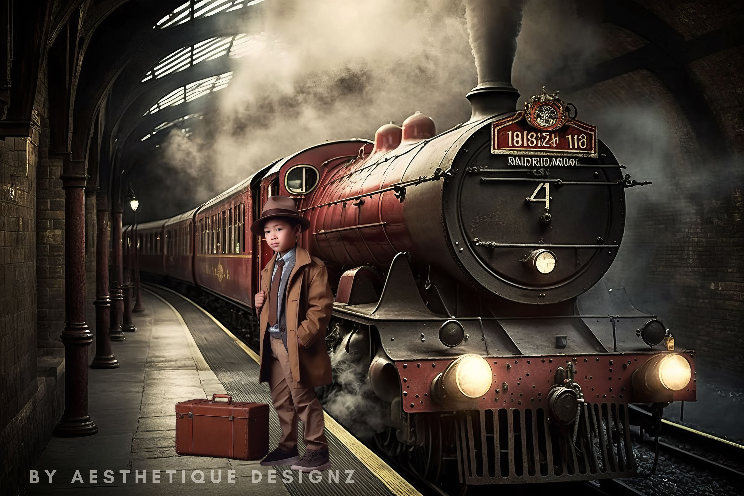 Train Station Digital Backdrop Train Platform Digital Background ...