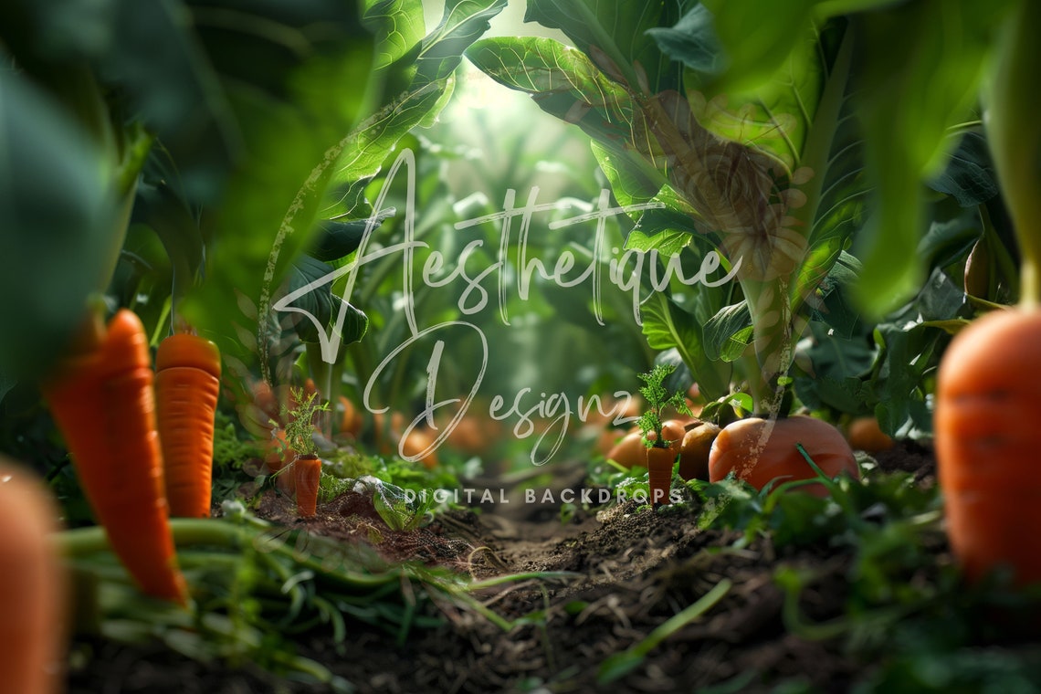 Carrot Farm Digital Backdrop Carrot Plantation Digital Background for ...