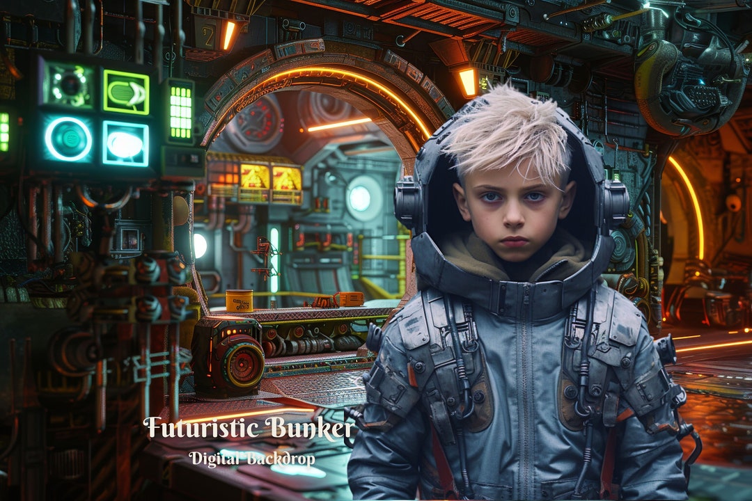 Futuristic Bunker Digital Backdrop for Advanced Future Technology ...