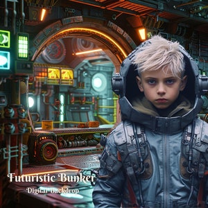 Futuristic Bunker Digital Backdrop for Advanced Future Technology ...