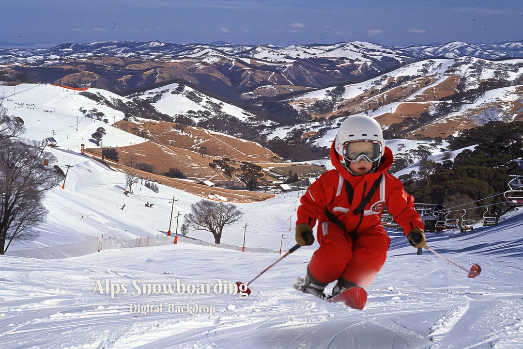 Alps Snowboarding Digital Backdrop Chilly Winter Background for Skiing ...