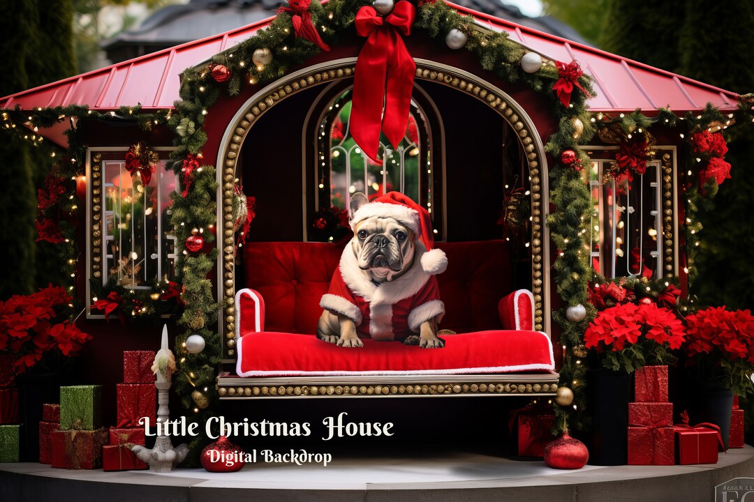Little Christmas House Digital Backdrop Toddler Christmas Photo ...