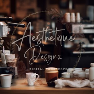 Little Barista Digital Backdrop Coffee House Photography Background for ...