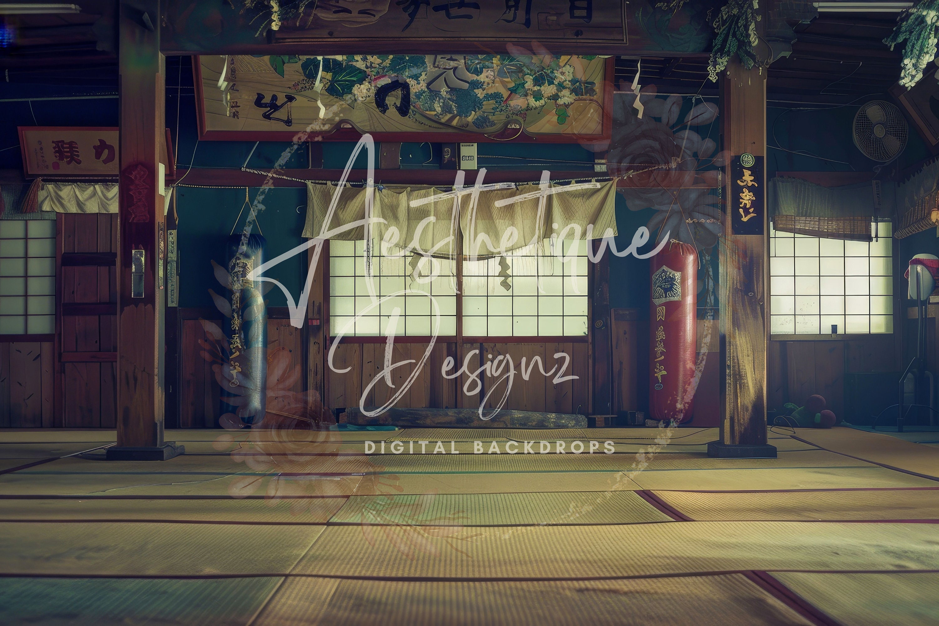 Old Japanese Dojo Digital Backdrop Karate Kid Digital Background ...