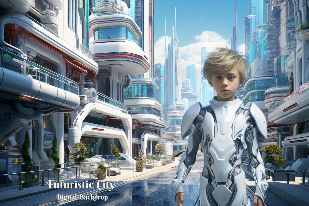 Futuristic City Digital Backdrop for Advanced Future Technology ...