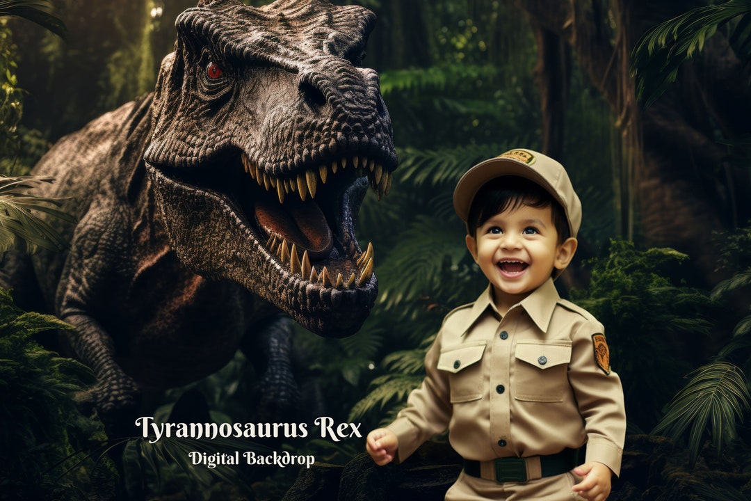Tyrannosaurus Rex Digital Backdrop T-rex Dinosaur Digital Background ...