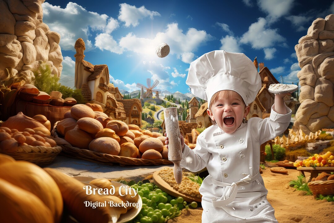 Bread City Digital Backdrop Little Baker Photography Background for ...