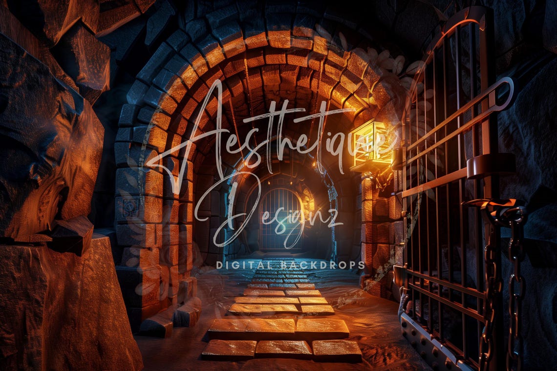 Stone Dungeon Prison Cell Digital Backdrop Stone Cell Digital ...